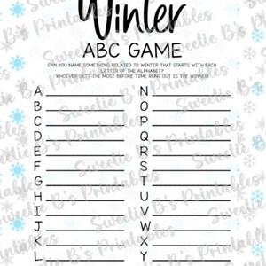 INSTANT DOWNLOAD Winter Activity Sheet Printable Bundle - Winter Game ...