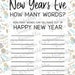 INSTANT DOWNLOAD New Year's Eve How Many Words Game Printable - NYE ...