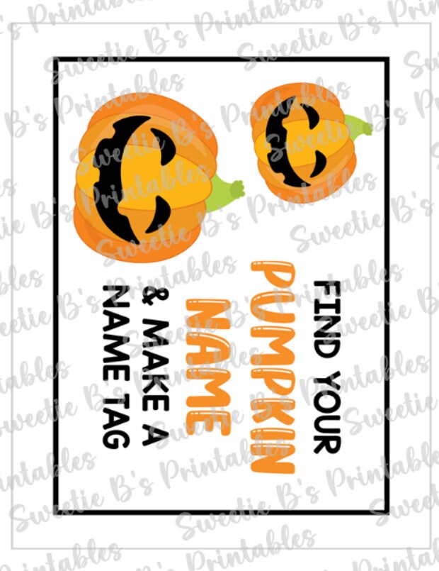 INSTANT DOWNLOAD What's Your Pumpkin Name Printable - Autumn Party Game ...