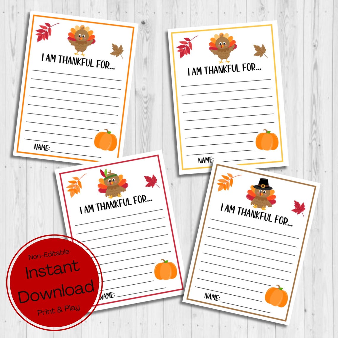 INSTANT DOWNLOAD Thanksgiving Gratitude List - Friendsgiving Gratitude ...