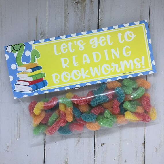 INSTANT DOWNLOAD Bookworm Treat Bag Back to School Treat - Etsy