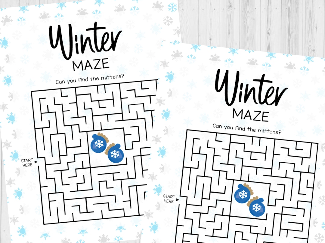 INSTANT DOWNLOAD Winter Maze Printable - Winter Game Printable - Winter ...