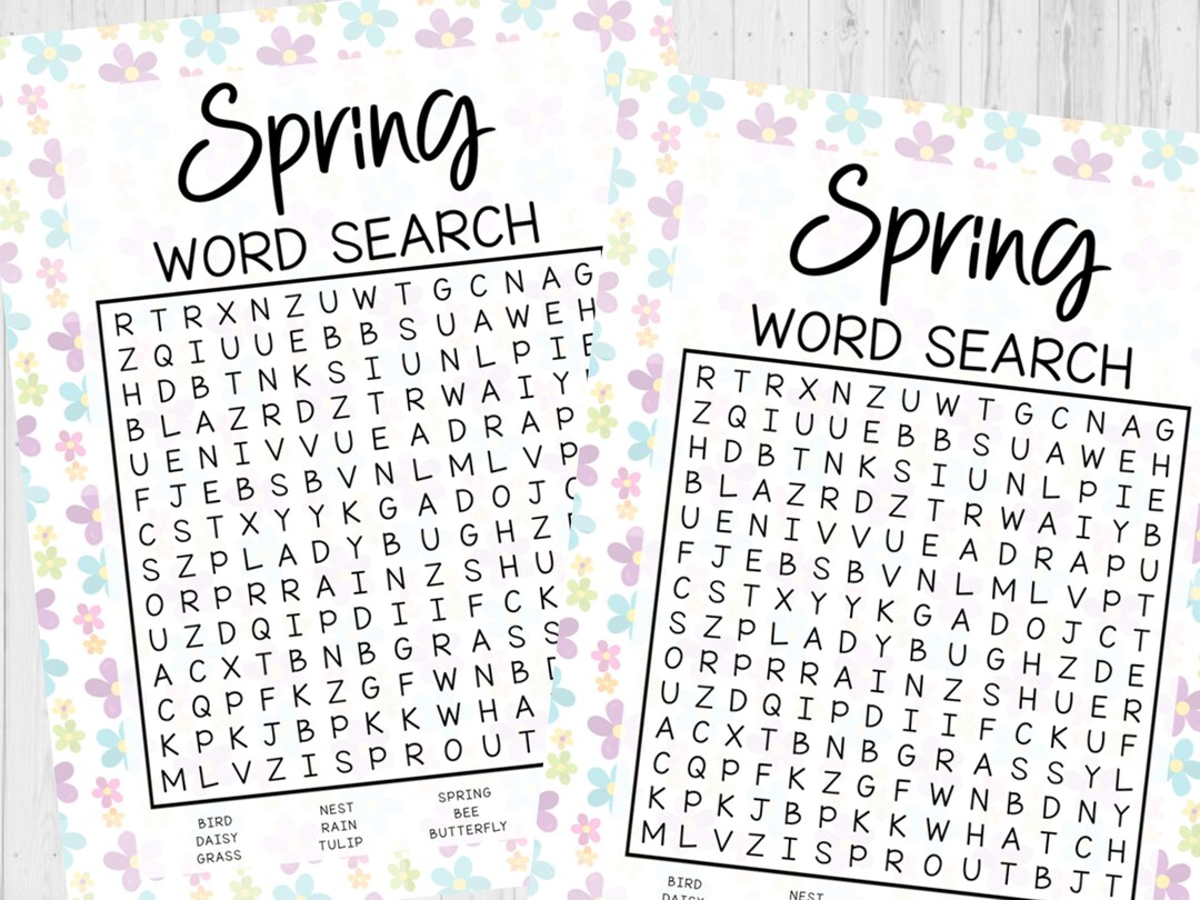 INSTANT DOWNLOAD Spring Word Search Printable - Spring Game Printable ...