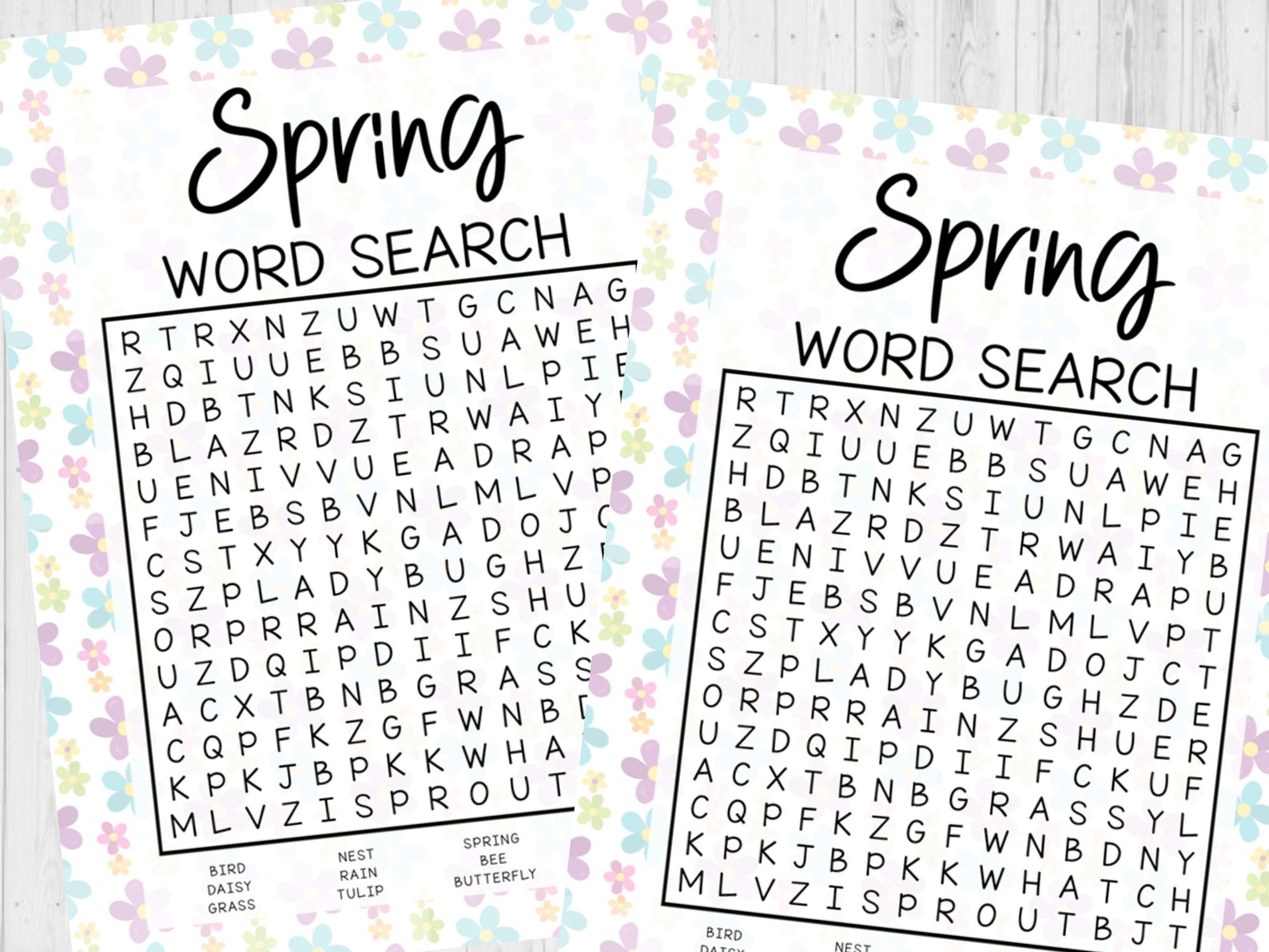 INSTANT DOWNLOAD Spring Word Search Printable - Spring Game Printable ...