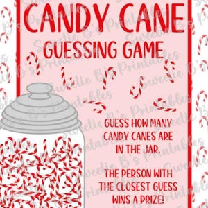 INSTANT DOWNLOAD Guess How Many Candy Canes Printable - Holiday ...