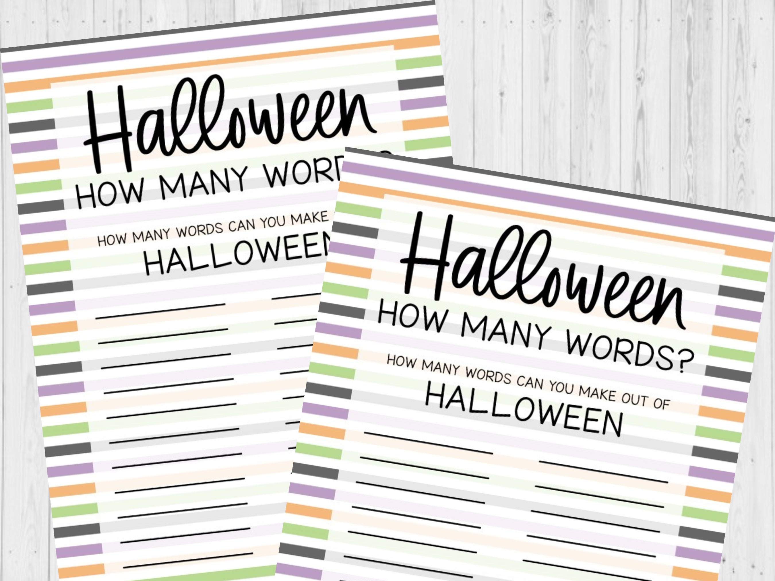 INSTANT DOWNLOAD Halloween How Many Words Game Printable - Halloween ...