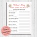 INSTANT DOWNLOAD Mother's Day Trivia Game Printable - Mother's Day ...