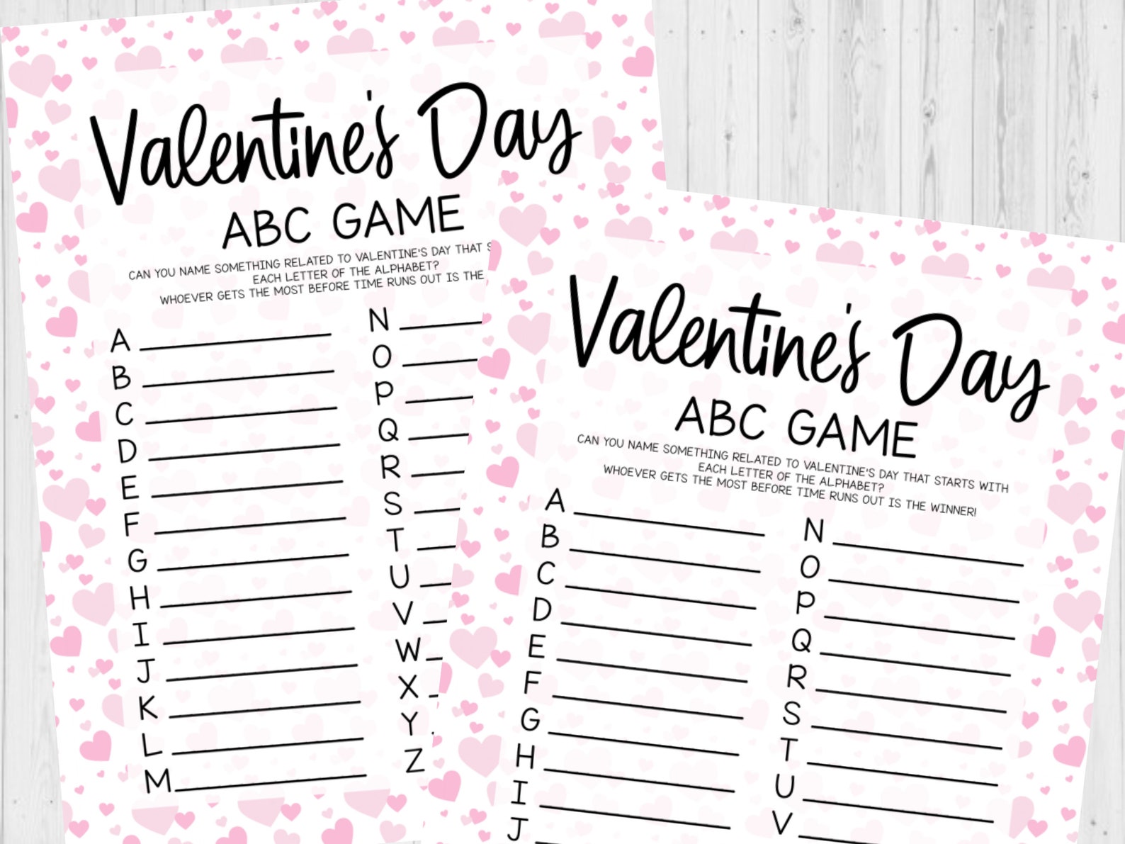 INSTANT DOWNLOAD Valentine's Day ABC Game Printable - Valentine's Day ...