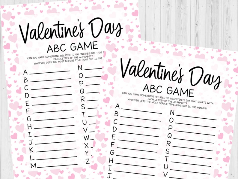 INSTANT DOWNLOAD Valentine's Day ABC Game Printable - Valentine's Day ...