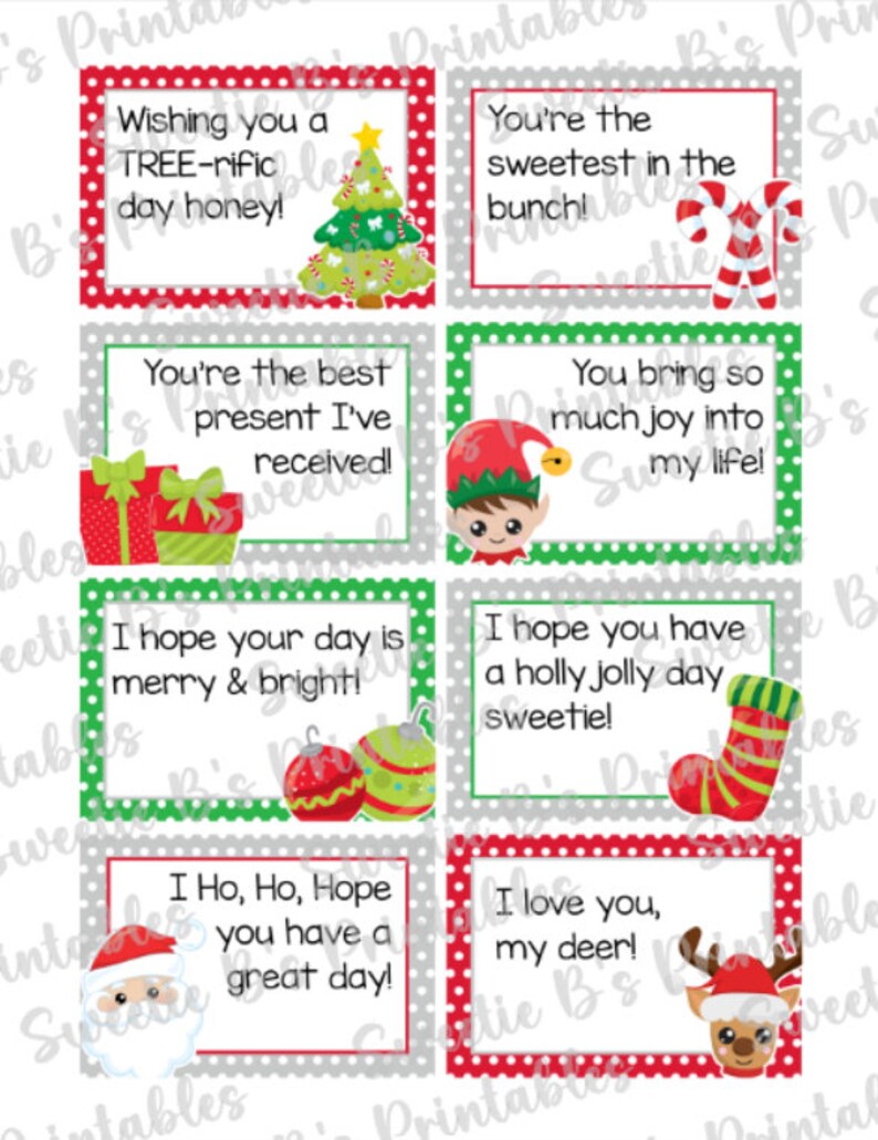INSTANT DOWNLOAD Christmas Lunchbox Jokes Notes Printable Bundle Kids ...