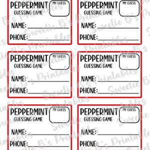 INSTANT DOWNLOAD Guess How Many Peppermints Printable - Holiday ...