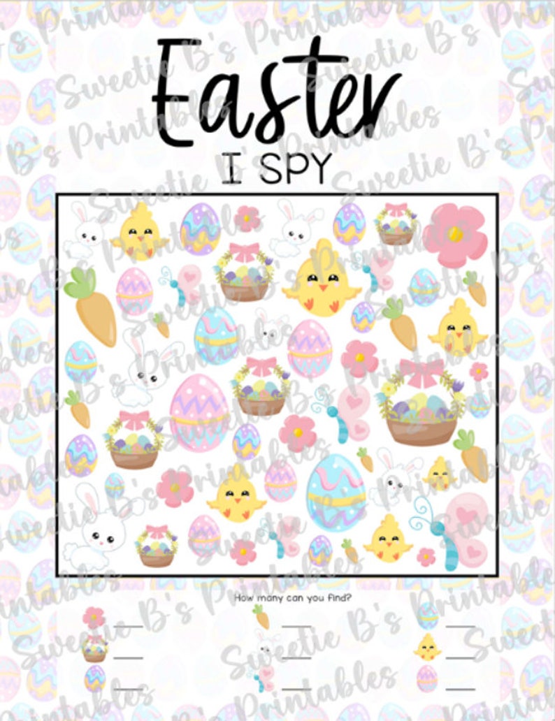 INSTANT DOWNLOAD Easter I Spy Printable - Easter Game Printable ...