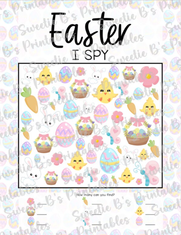 INSTANT DOWNLOAD Easter I Spy Printable Easter Game Printable Easter I ...