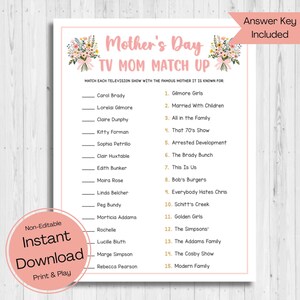 INSTANT DOWNLOAD Mother's Day Trivia Game Printable - Mother's Day ...