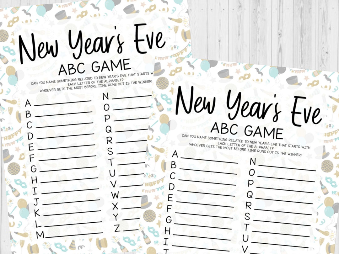 INSTANT DOWNLOAD New Year's Eve ABC Game Printable - New Years Game ...