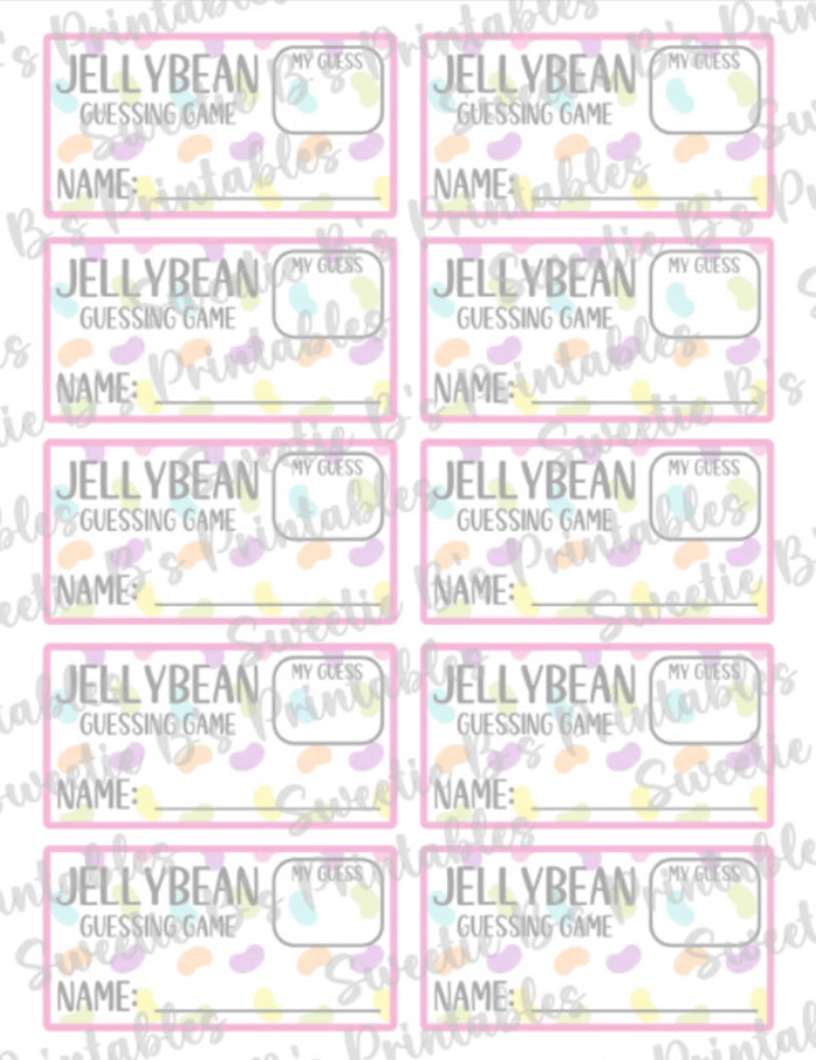INSTANT DOWNLOAD Guess How Many Jellybeans Printable - Easter Guessing ...