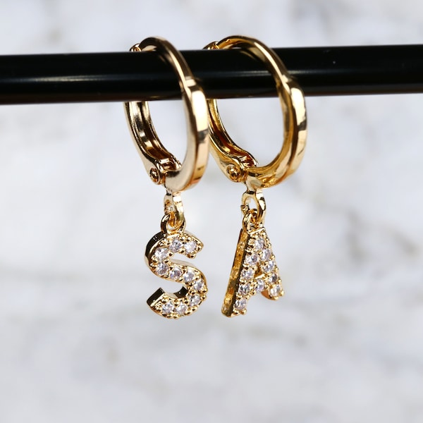 Initial Earrings - Etsy
