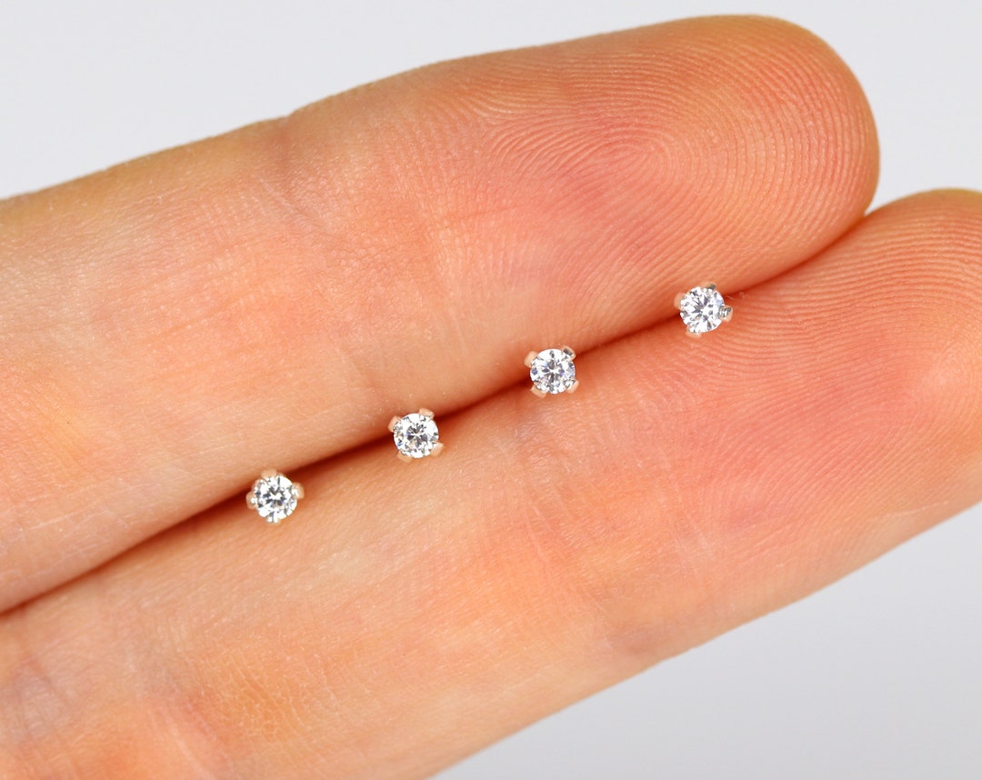 2mm Studs, S925 Silver Studs, Micro Earrings, Simple Earrings, Small ...