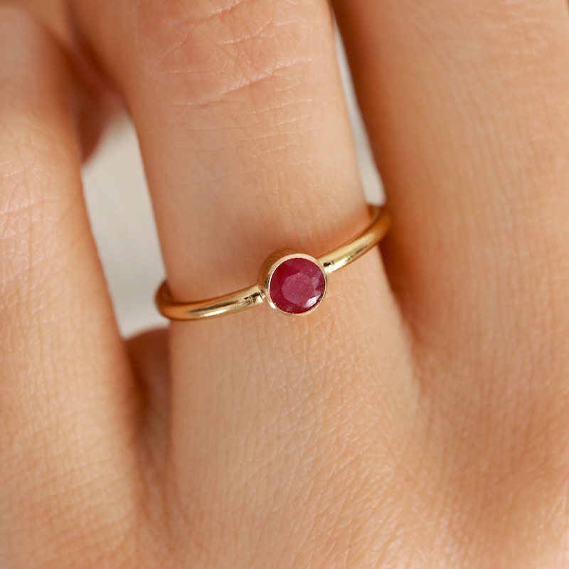 Ruby Gold Ring - Etsy