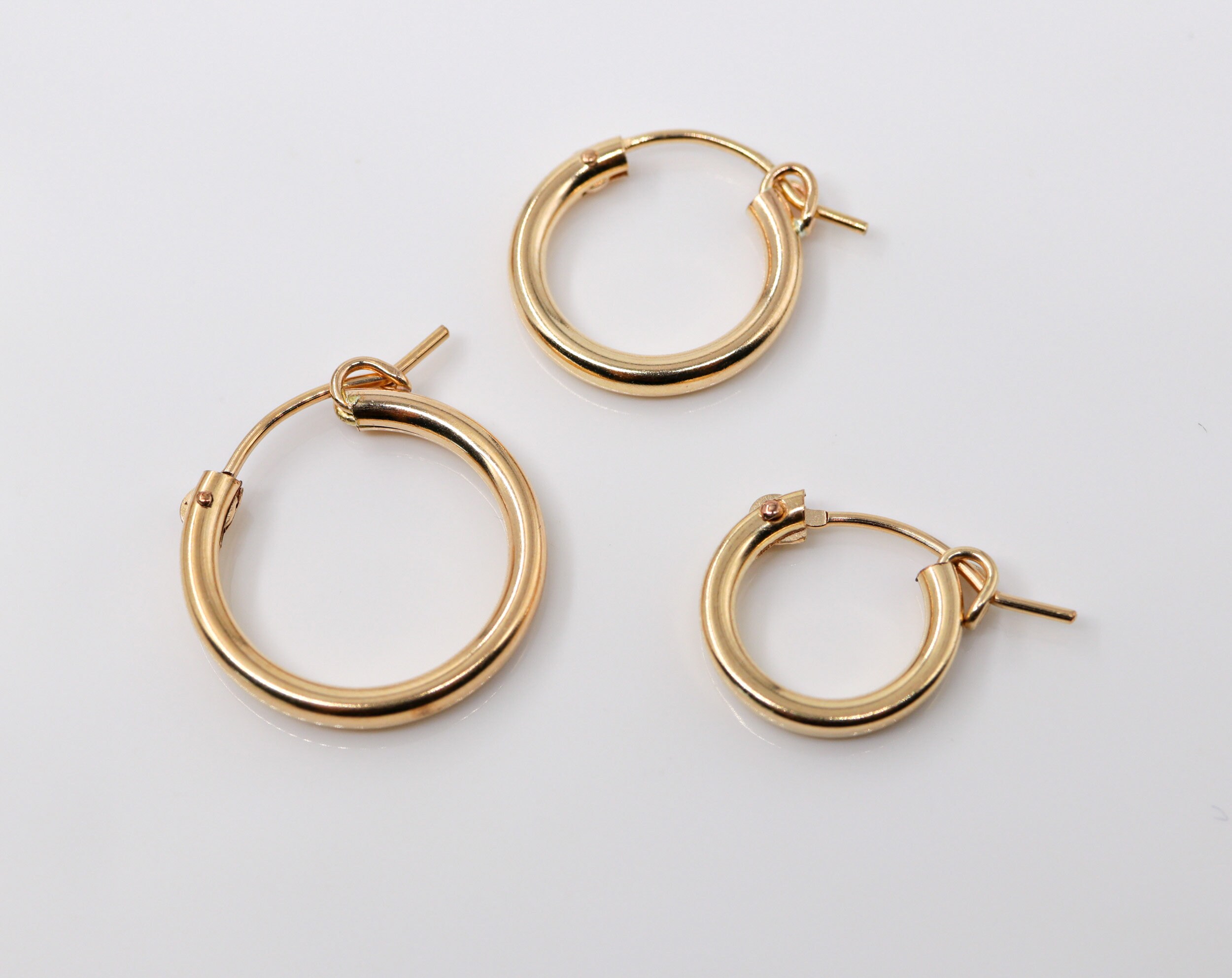 Big Gold Hoops 14k Gold Filled Huggies Hoops Hoops for | Etsy