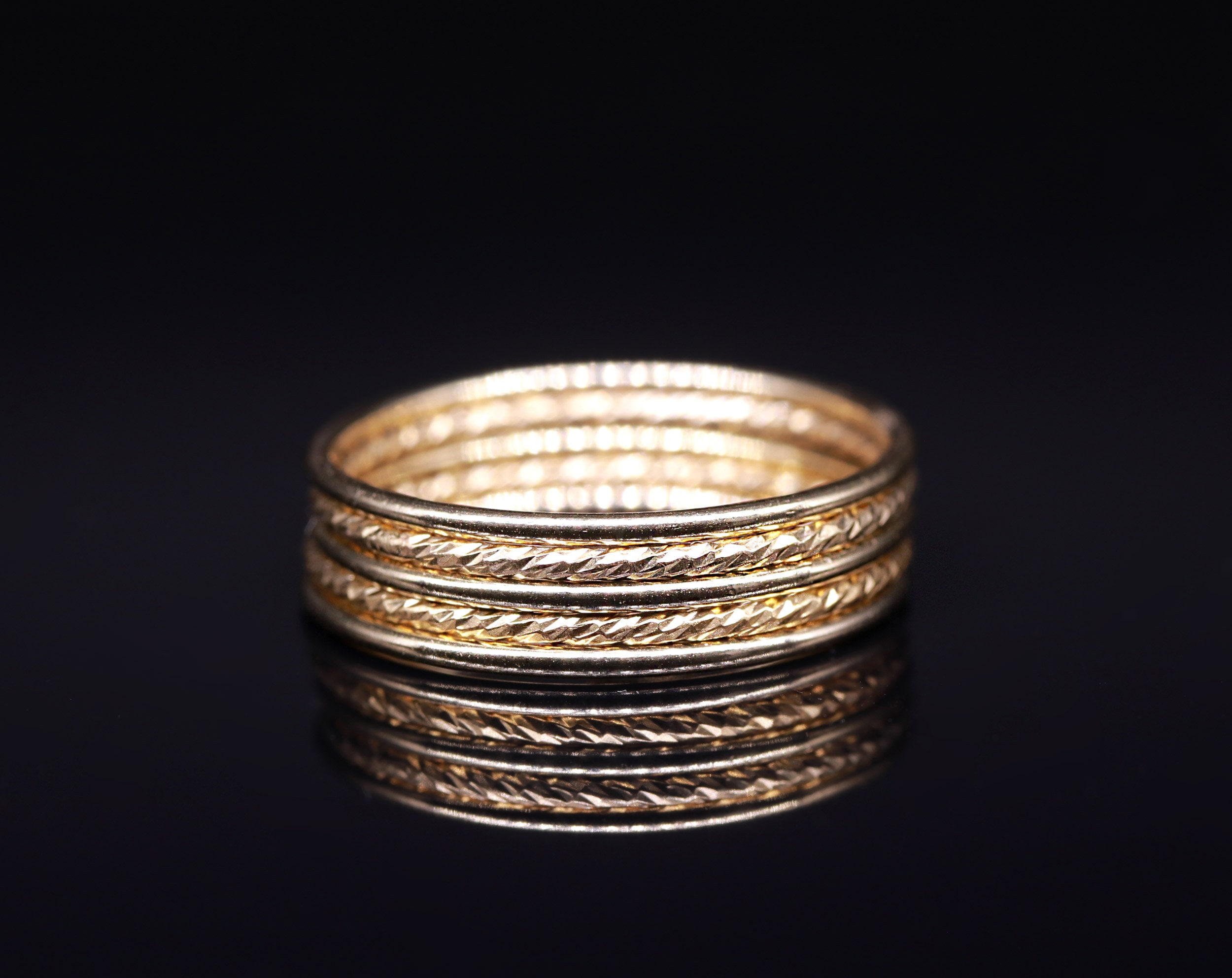 5 rings set stacking gold rings 14k gold rings knuckle | Etsy