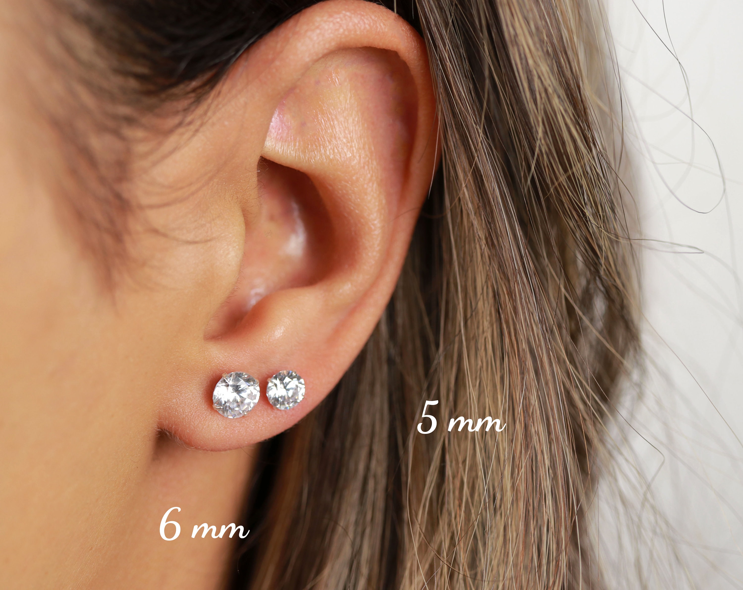 Minimalist Stud Earrings Sterling Silver Small Earrings | Etsy