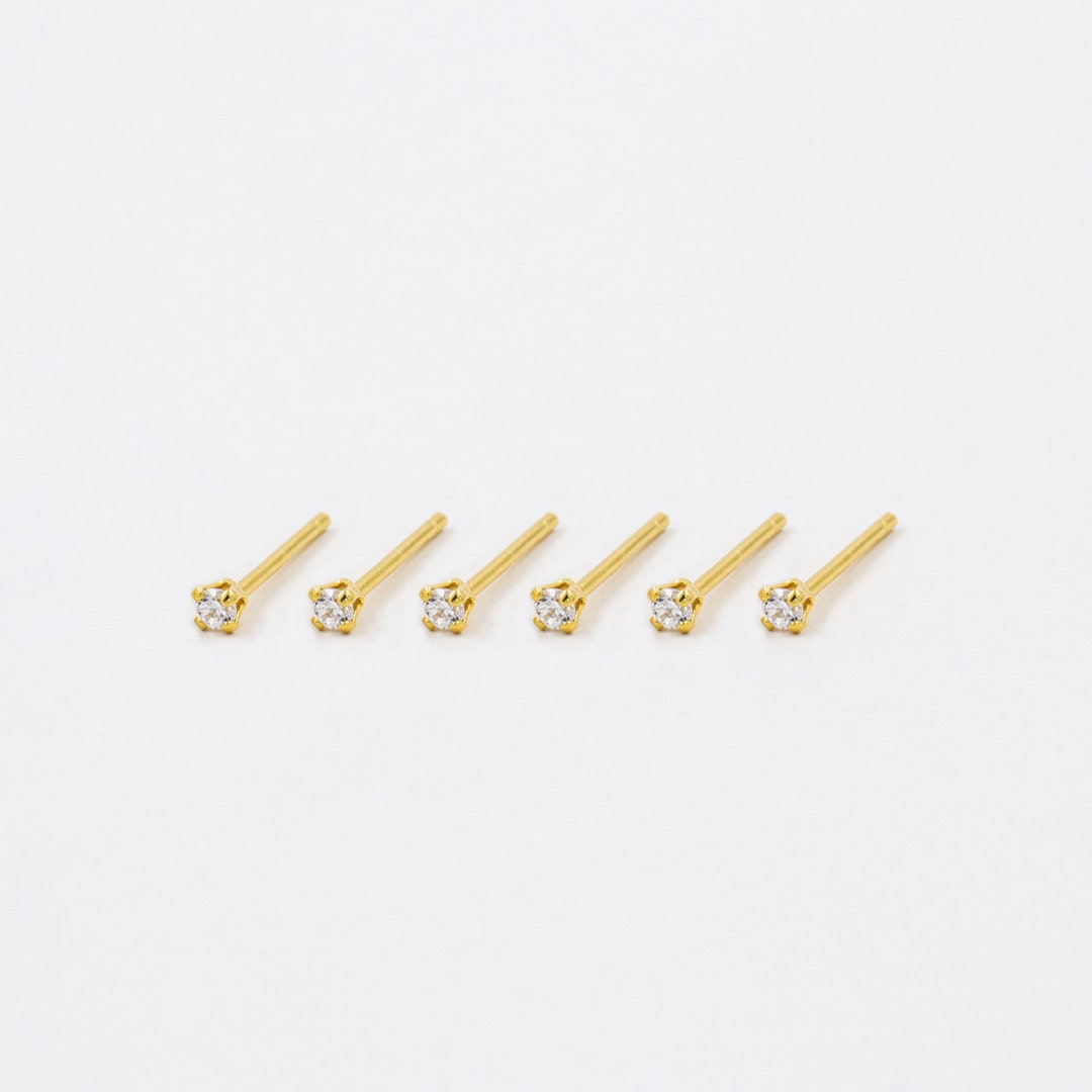 2mm Diamond Studs, Minimalist Jewelry, Gold Studs, Silver Earrings ...