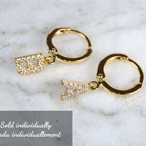 Initial Letter Earrings, Custom Earrings, Huggie Hoops, Gold Earrings ...