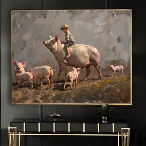 PRINTABLE Farmhouse Art L Rustic Animal Vintage Painting | Rustic ...