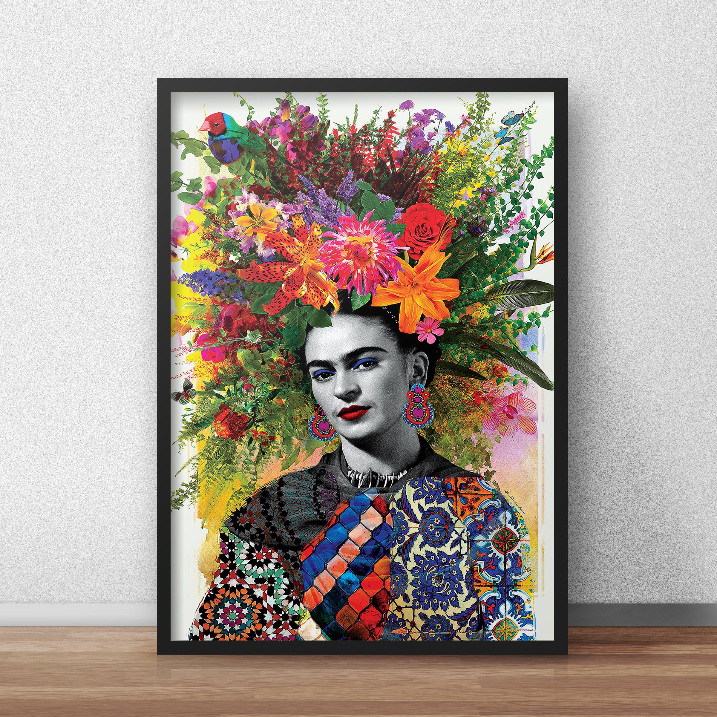 Frida With Flowers, Frida Kahlo Print Photography, Frida, Celebrity ...