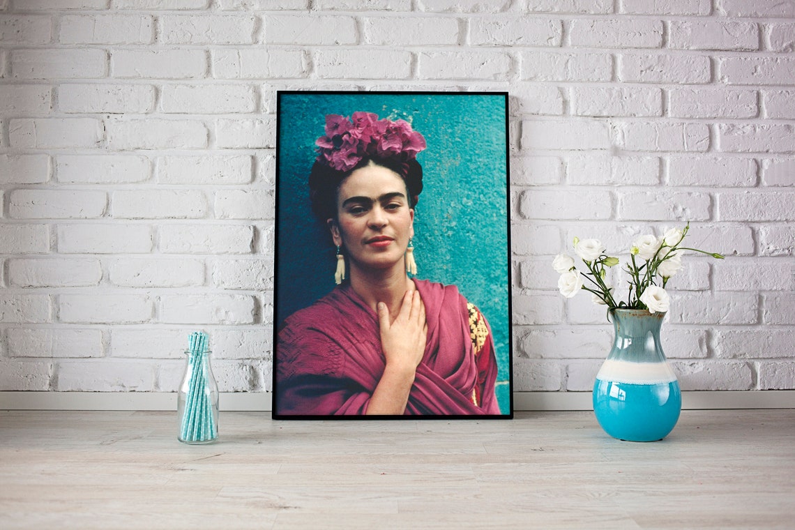 Frida With Flowers Frida Kahlo Print Photography Frida - Etsy