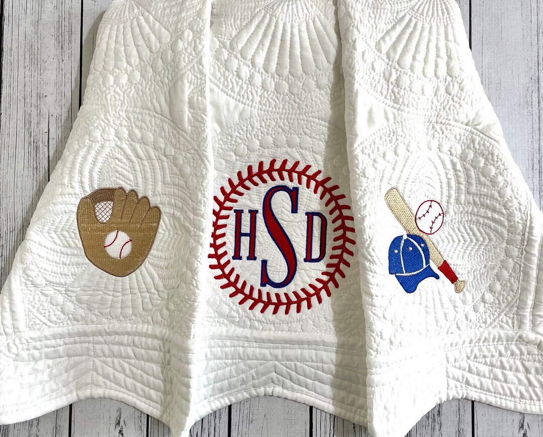 Heirloom Baby Quilt Baseball Theme, Baby Shower, Baby Girl, Baby Boy ...
