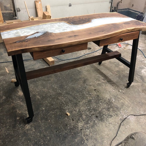 Walnut Butcher Block Waterfall Style Kitchen Island Waterfall | Etsy