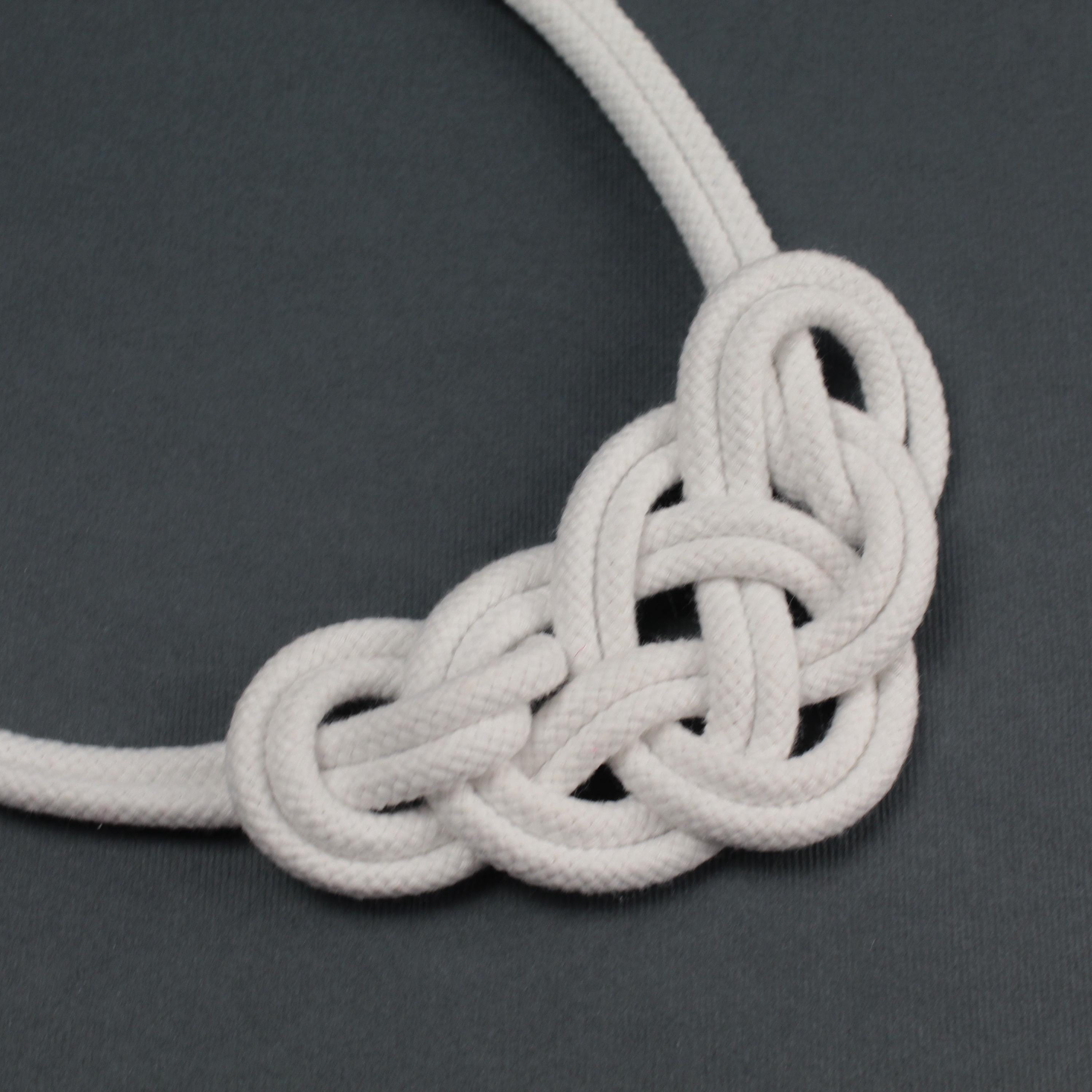 Braided Cotton Cord Necklace: Knotted Textile Jewelry, 9.8" - Etsy
