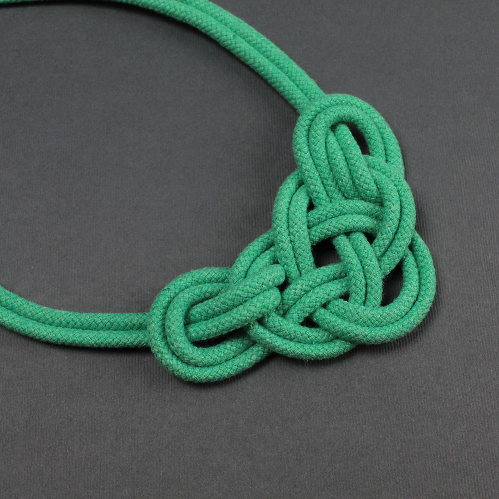 Braided Cotton Cord Necklace: Knotted Textile Jewelry, 9.8" - Etsy