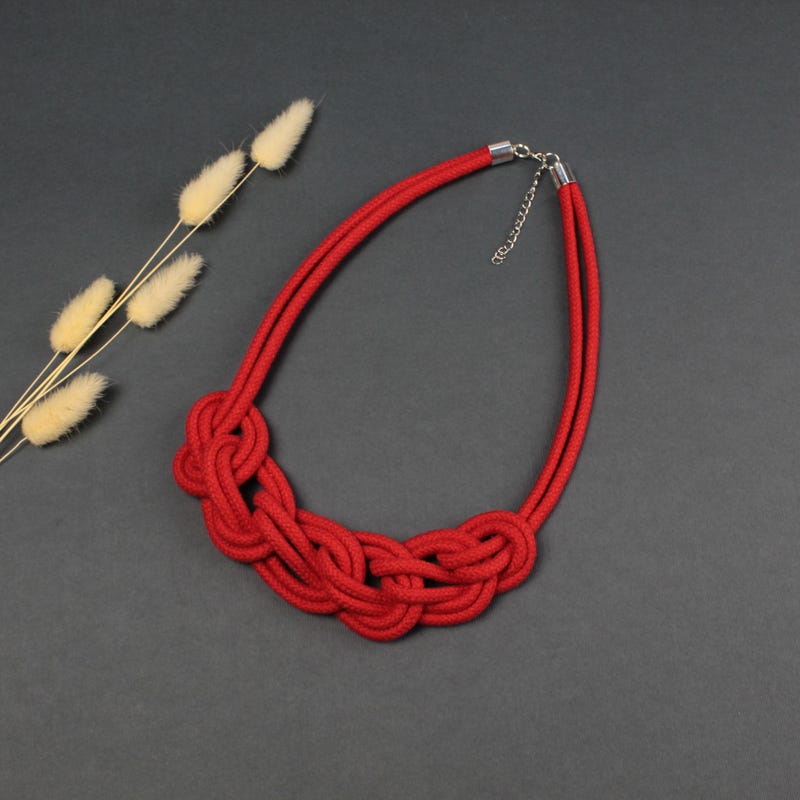 Bold Red Necklace - Etsy