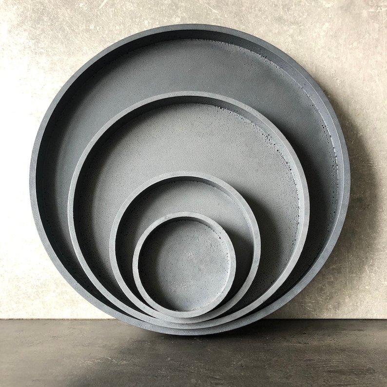 Circular Trays Exclusive Line 10/25cm Concrete | Etsy