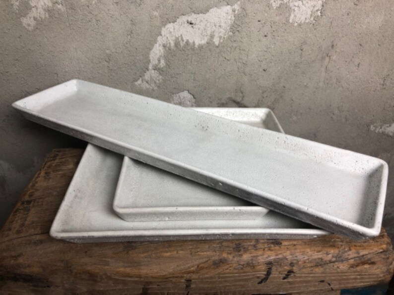 Concrete Tray Set Decorative Trays Set of Trays Serving - Etsy