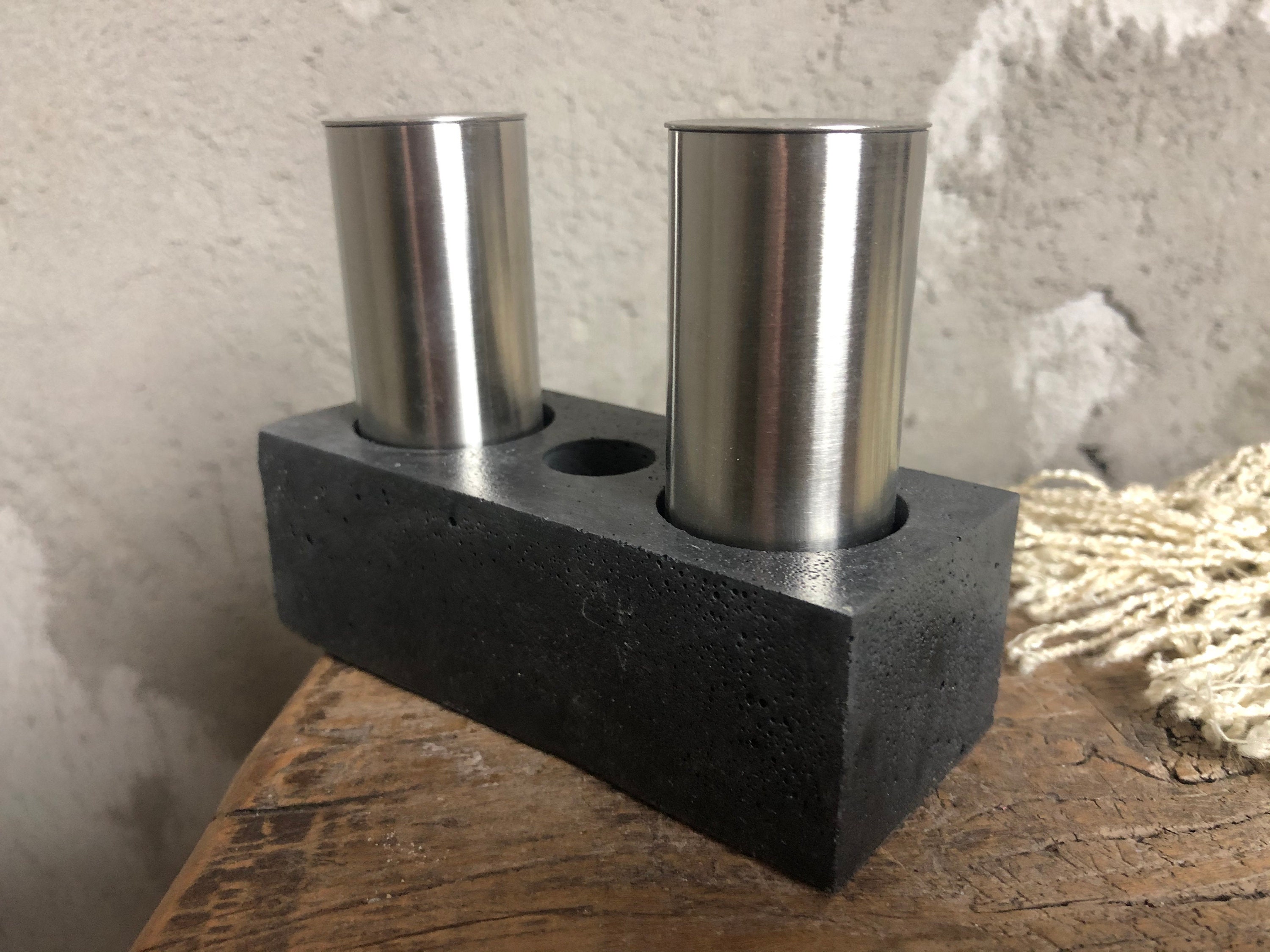 Concrete Salt and Pepper Stand Salt and Pepper Salt | Etsy