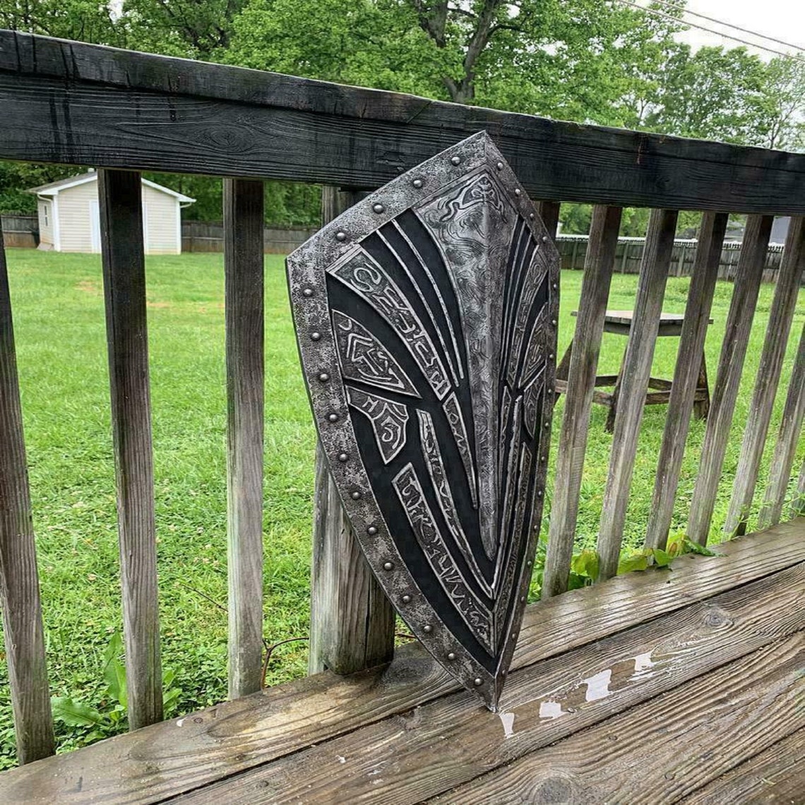 Handmade Medieval Black Knight Shield Cosplay LARP Display | Etsy