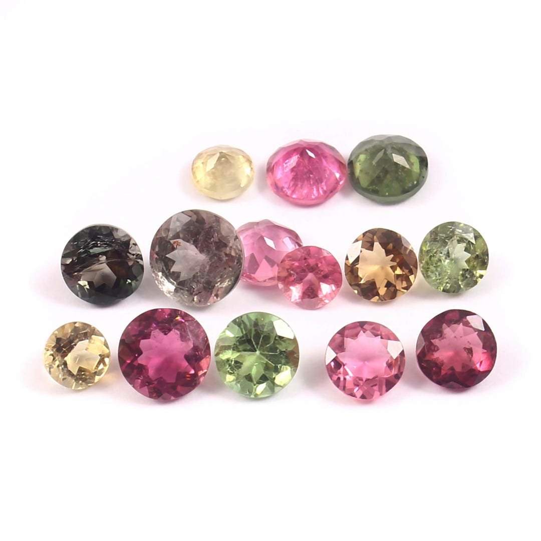 Natural Tourmaline Mix Color & Mix Size Round Shape - 6.45 Carat - 4 to ...
