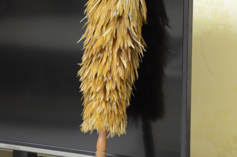 Rooster Feather Duster Wooden Handle Chinese Traditional Handmade - Etsy