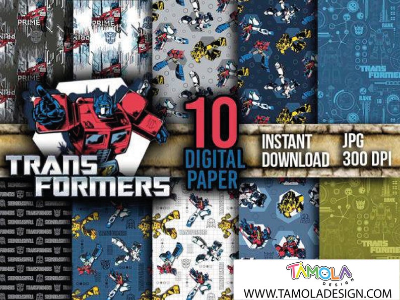 Transformers Digital Papers Instant Download PNG 12in X 12in - Etsy