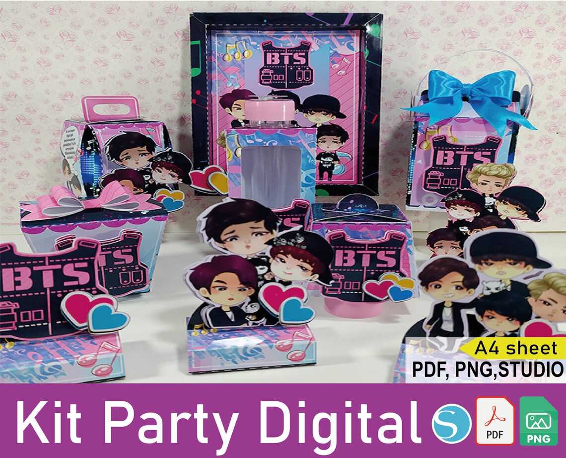 BTS cod350 Kit Party Favors Boxes Personalized Birthday - Etsy