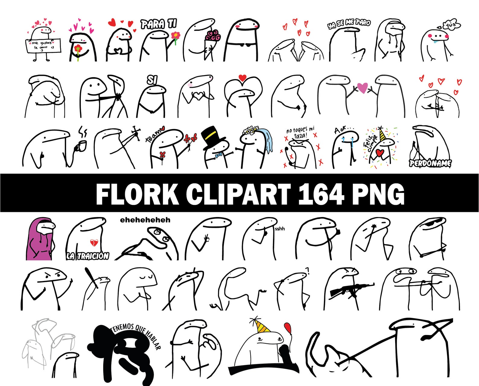 Flork Digital Set 164 Clipart Images Flork PNG Flork - Etsy