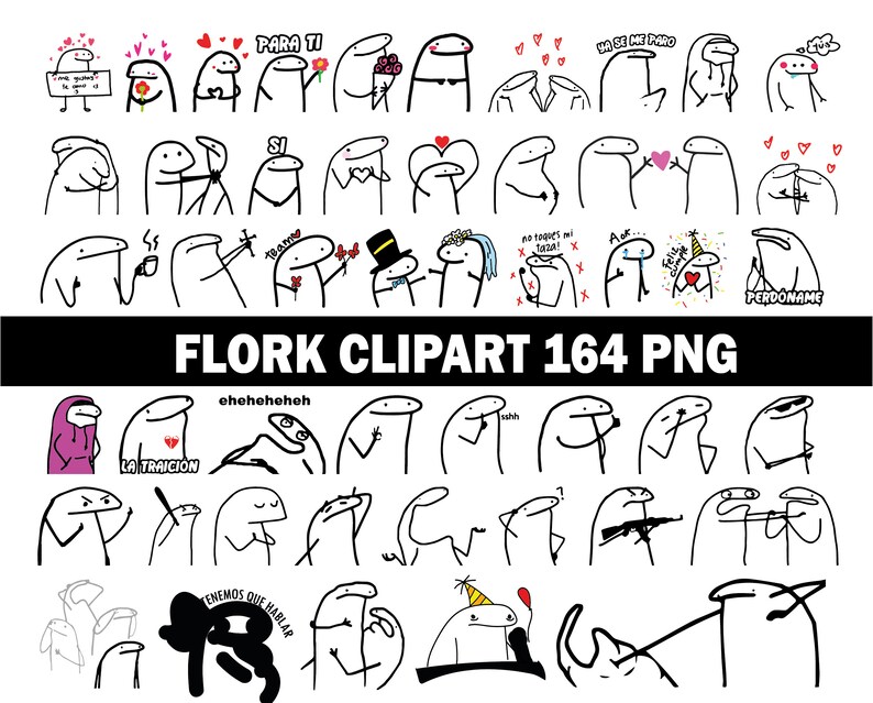 Flork Digital Set 164 Clipart images Flork PNG Flork - Etsy México