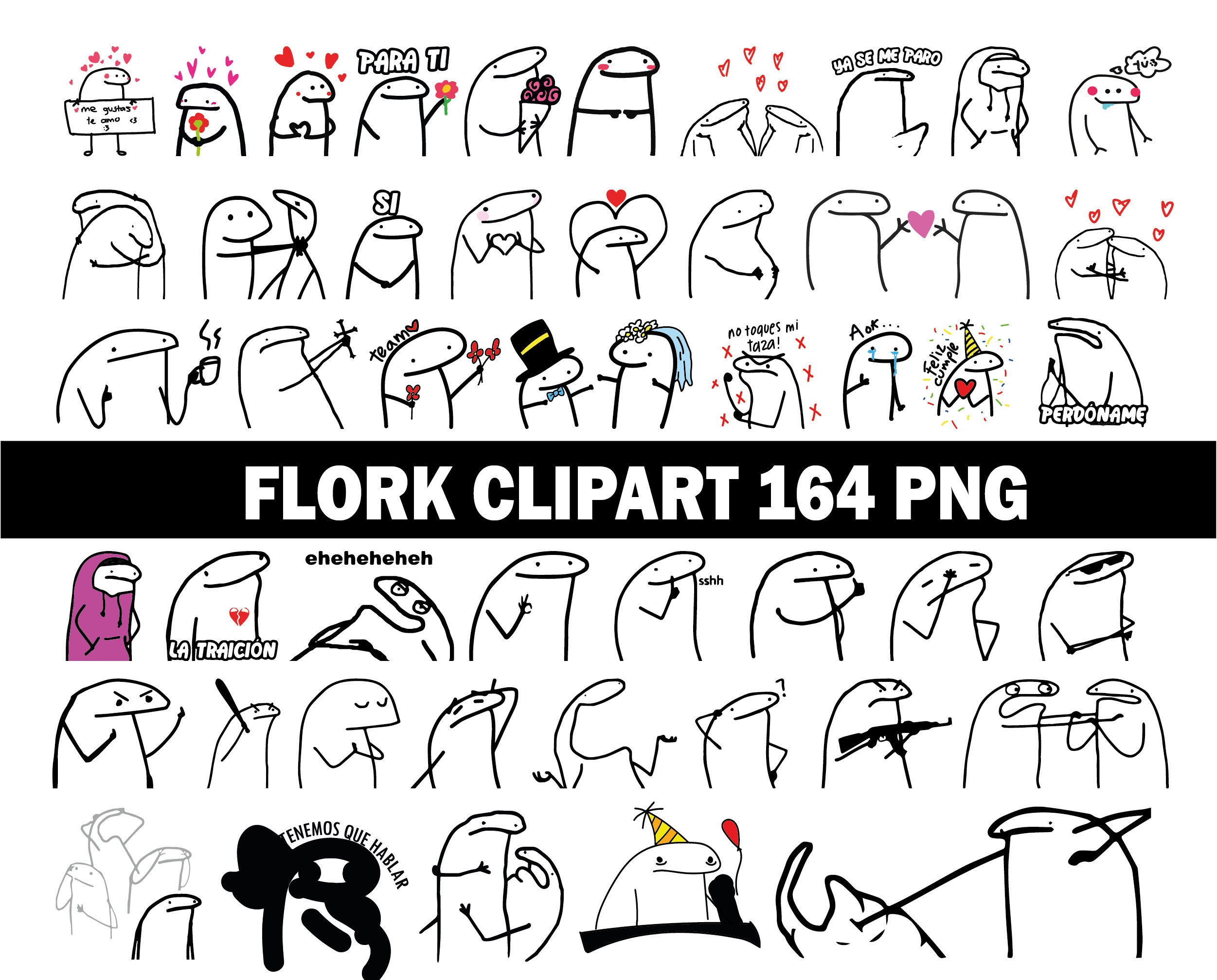 Flork Digital Set 164 Clipart Images Flork PNG Flork - Etsy