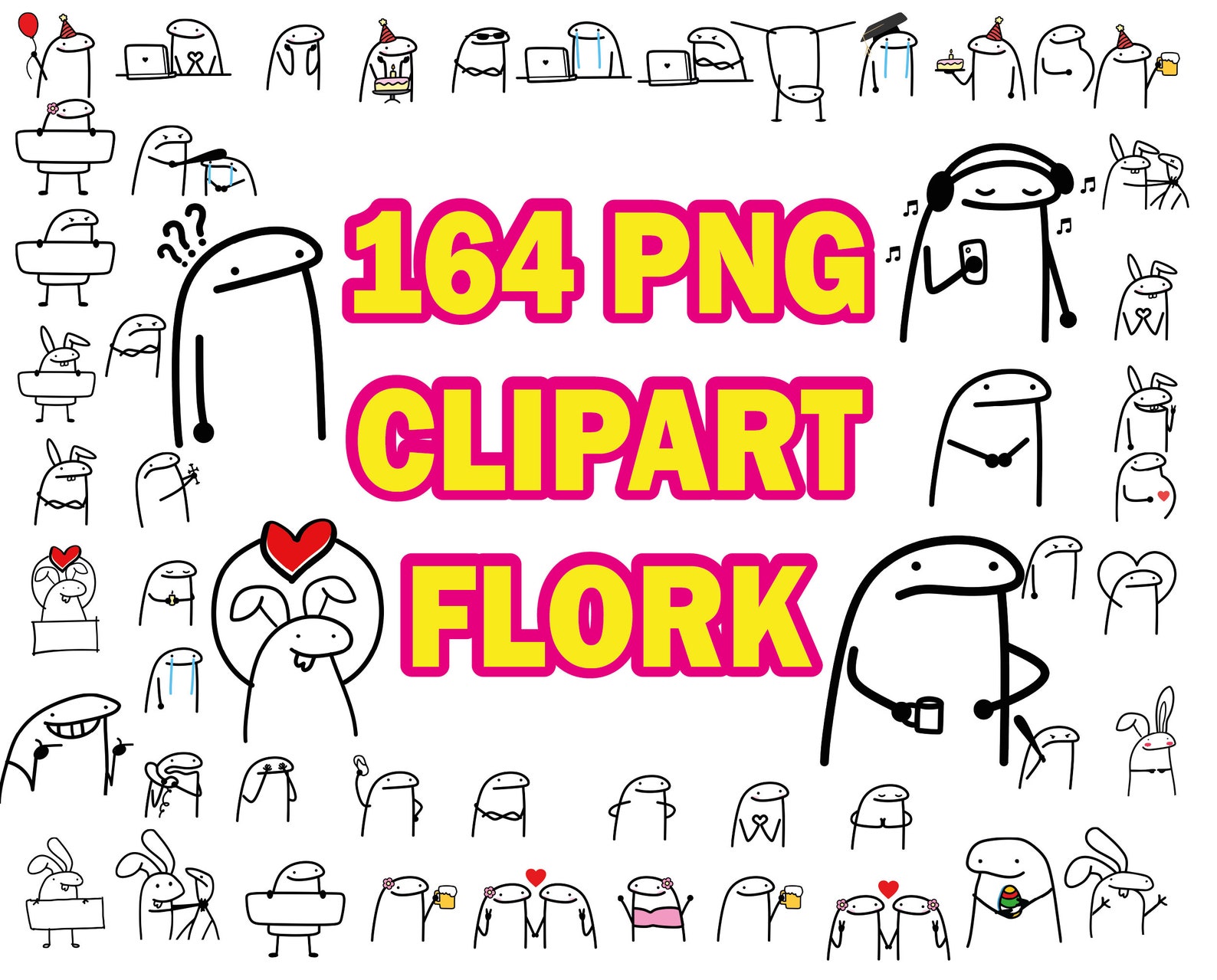 Flork Digital Set 164 Clipart Images Flork PNG Flork - Etsy
