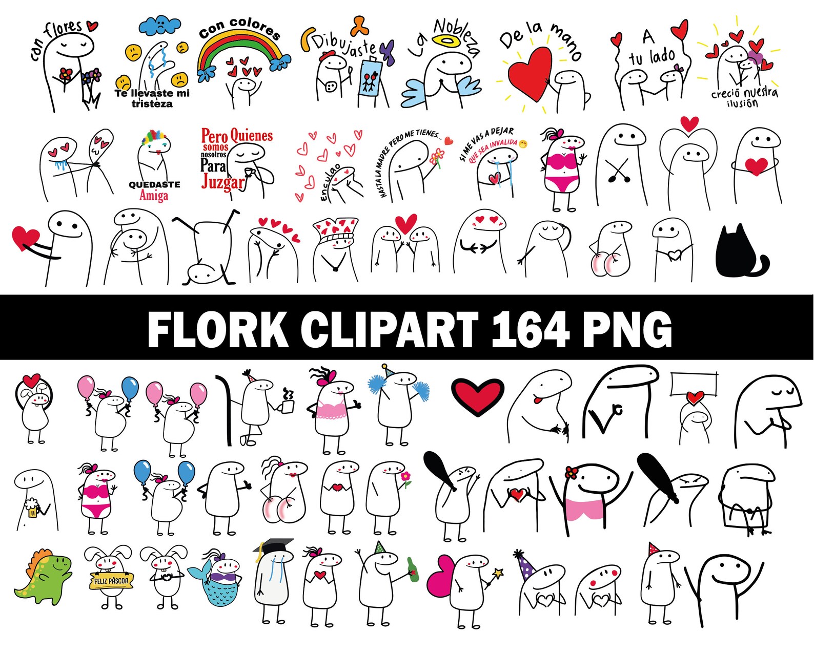 Flork Digital Set 164 Clipart images Flork PNG Flork - Etsy España