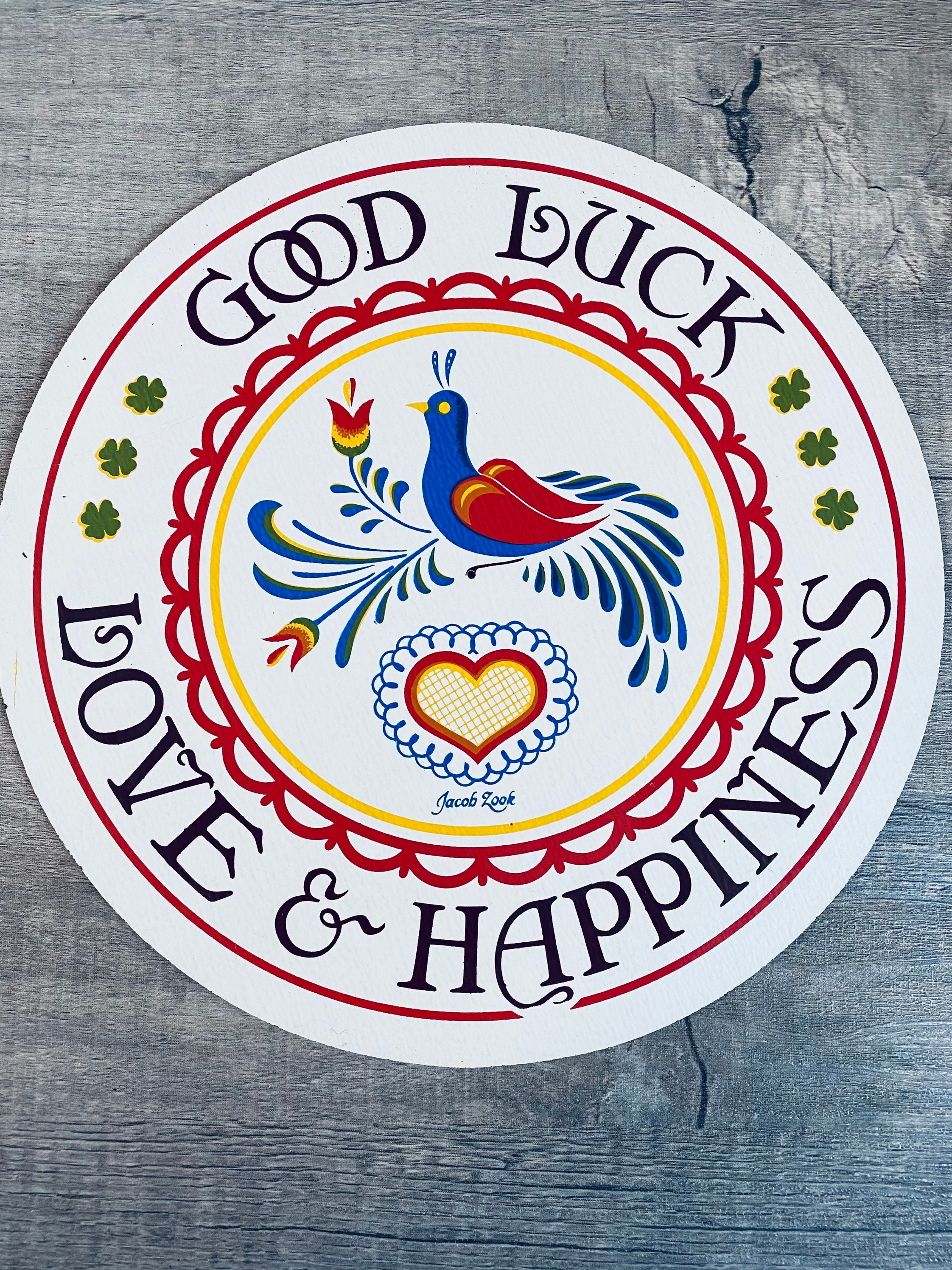 Vintage Jacob Zook Amish Hex Sign Good Luck Love & Happiness - Etsy
